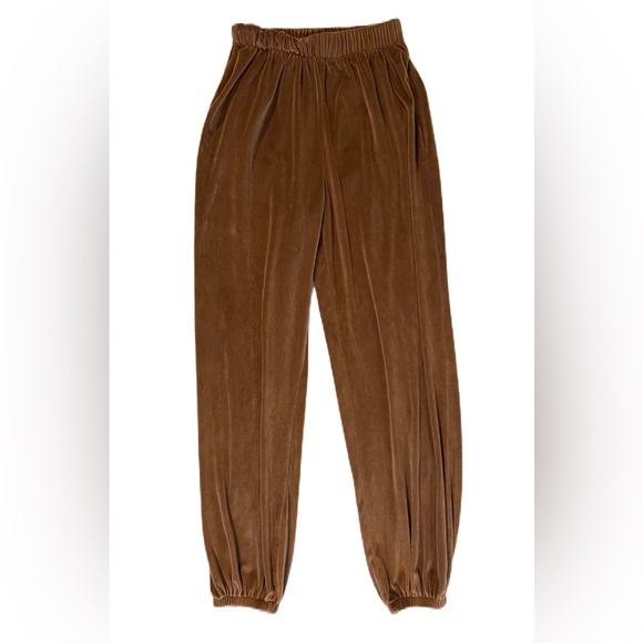 ROMWE | Pants & Jumpsuits | Womens Brown Velvetvelour Romwe Pants Size ...
